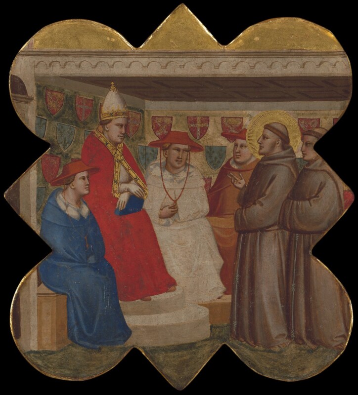 Storie di San Francesco - Francesco predica davanti a papa Onorio III ...